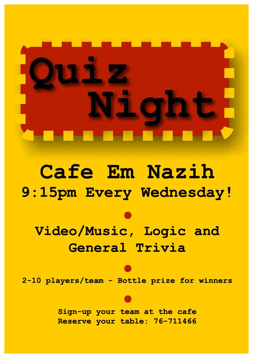 Quiz Night at Cafe Em Nazih