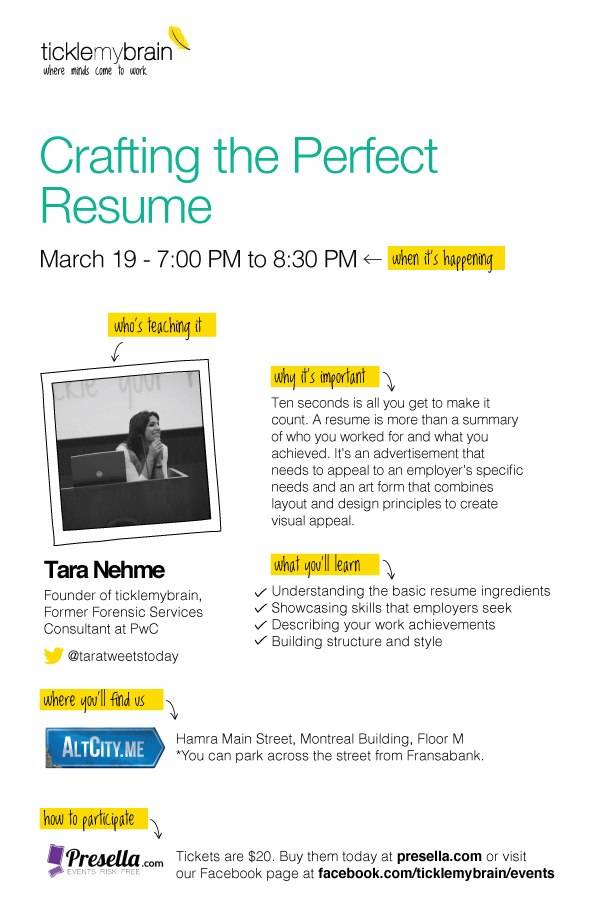 Crafting the Perfect Resume Workshop at AltCity
