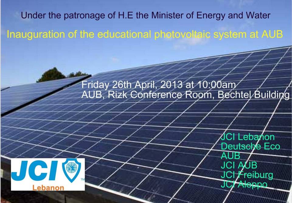 Inauguration of the Solar Powered Lab at AUB