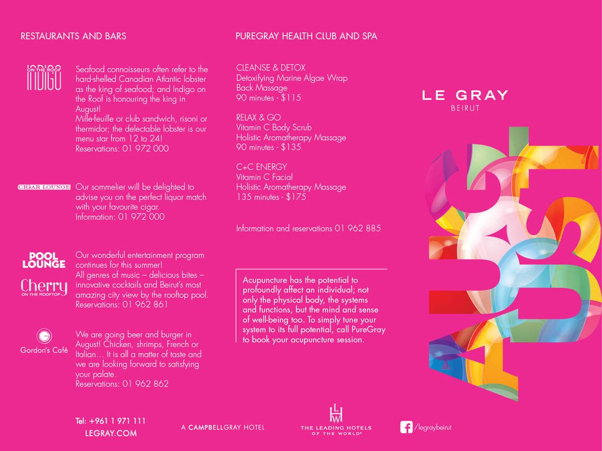 August Packages at PureGray Health Club and Spa