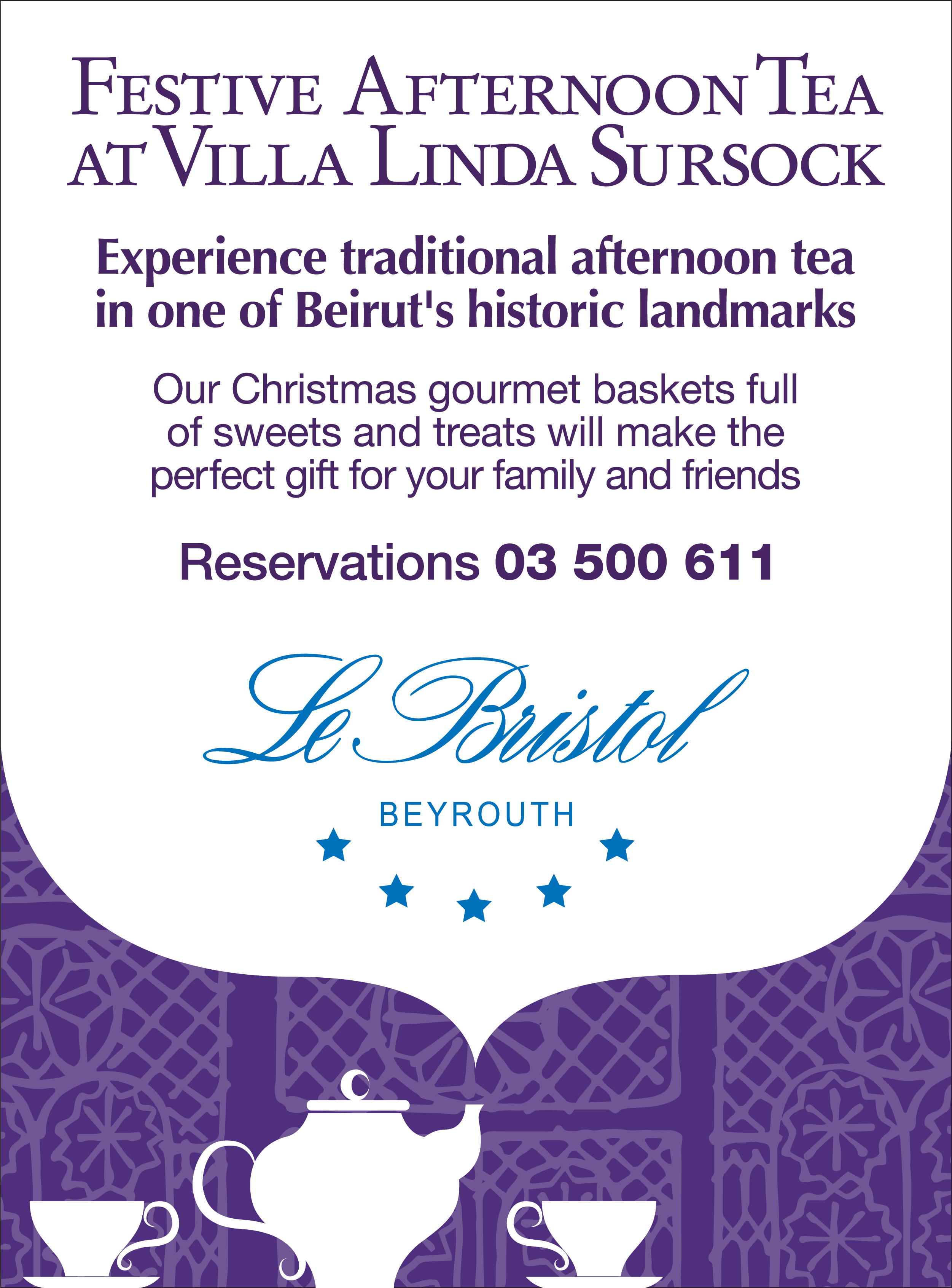 Festive Afternoon Tea at Villa Linda Sursock