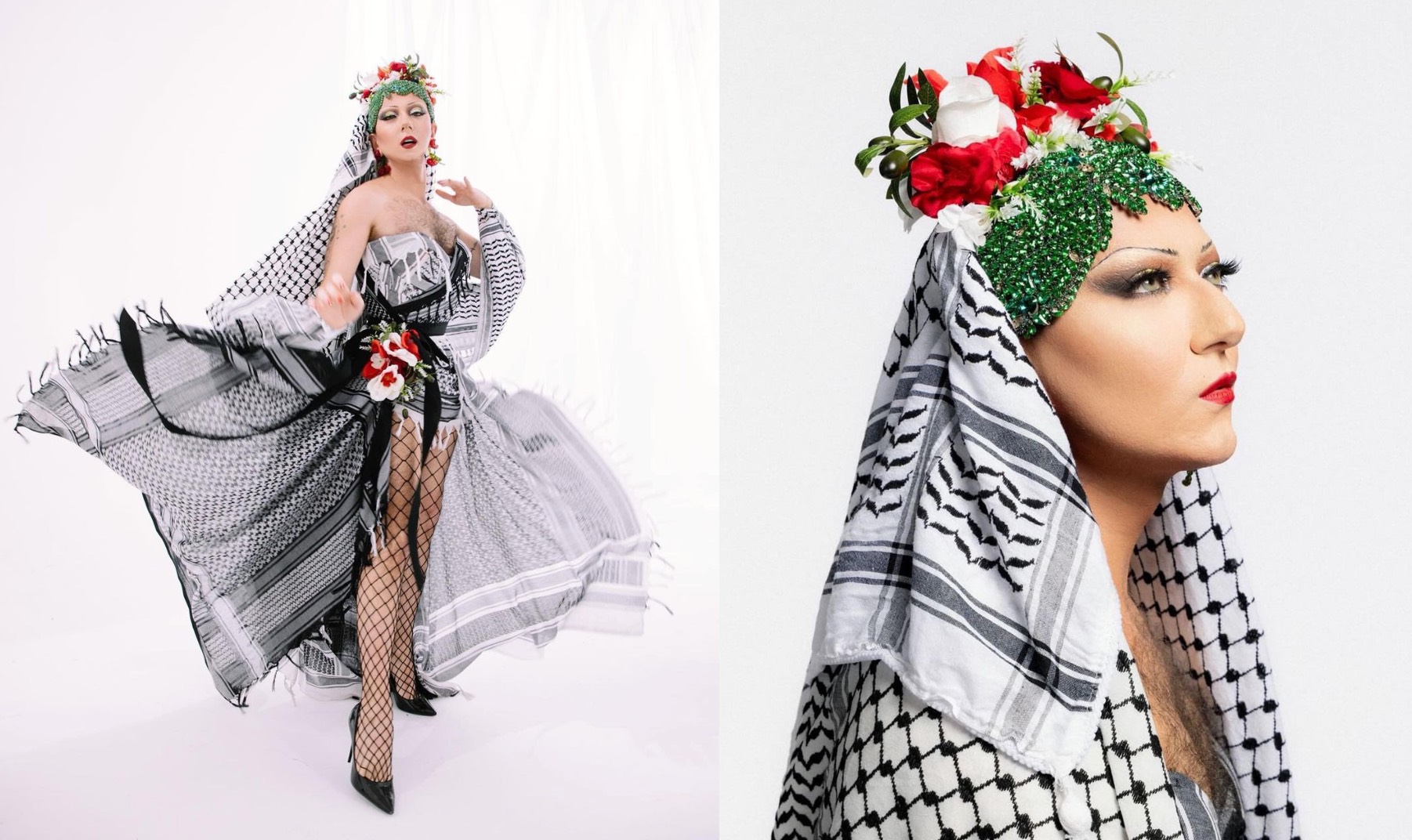 Lebanese Drag Queen Wears Kuffiyeh Dress In Recent Magazine Shoot ...